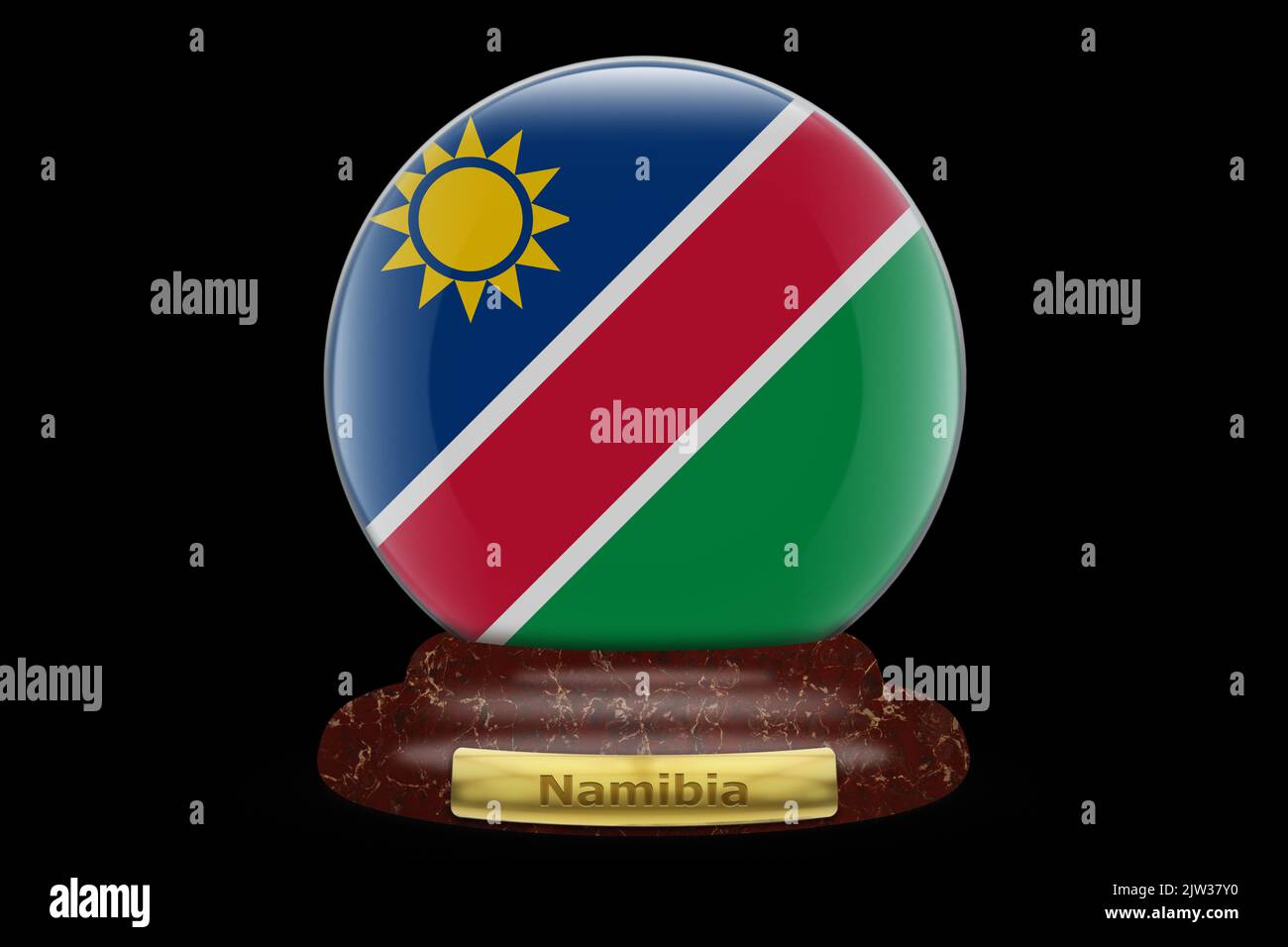 3D Flag of Namibia on a globe background Stock Photo - Alamy