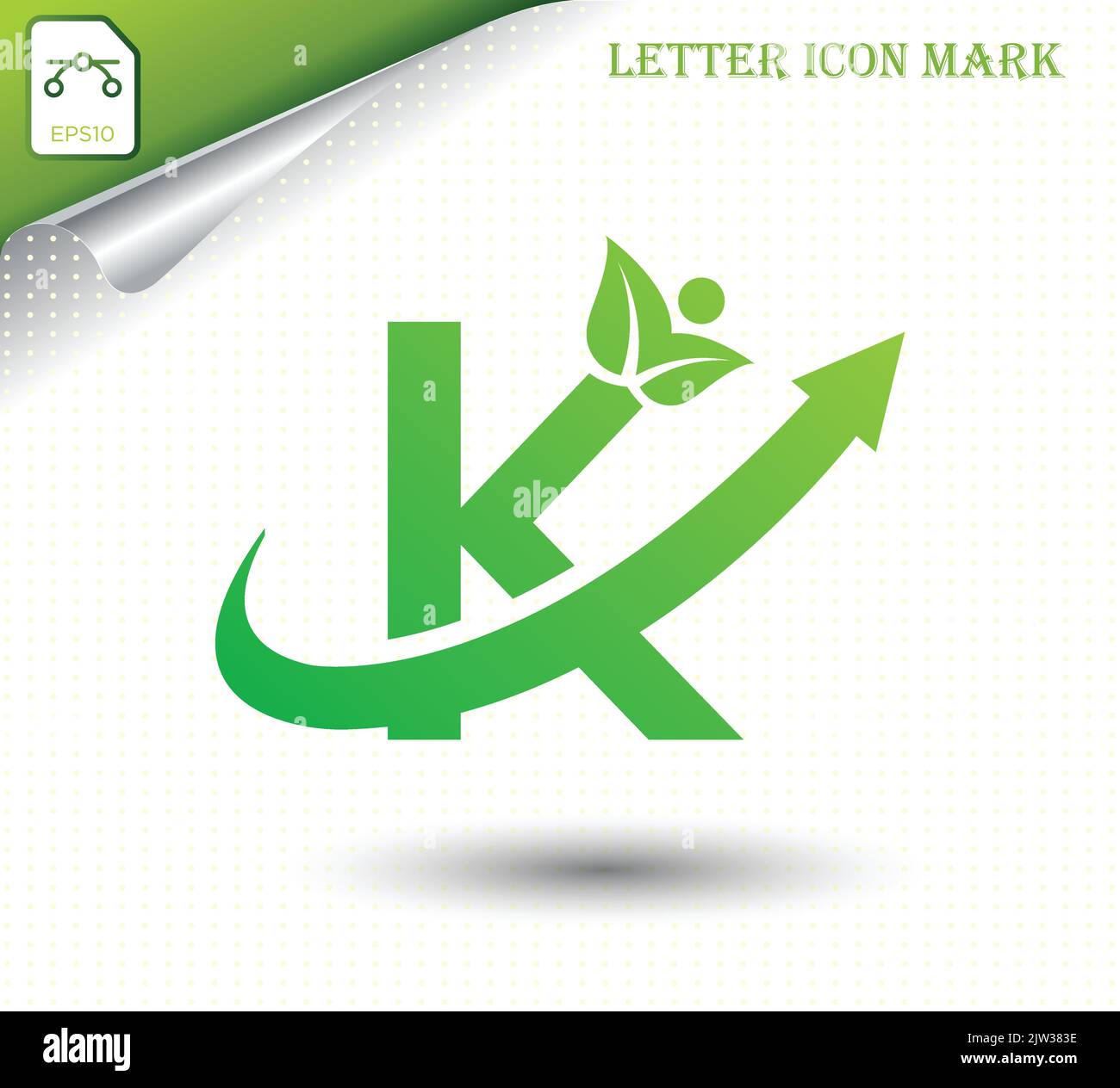 Natural letter K with eco logo design template Stock Vector Image & Art ...