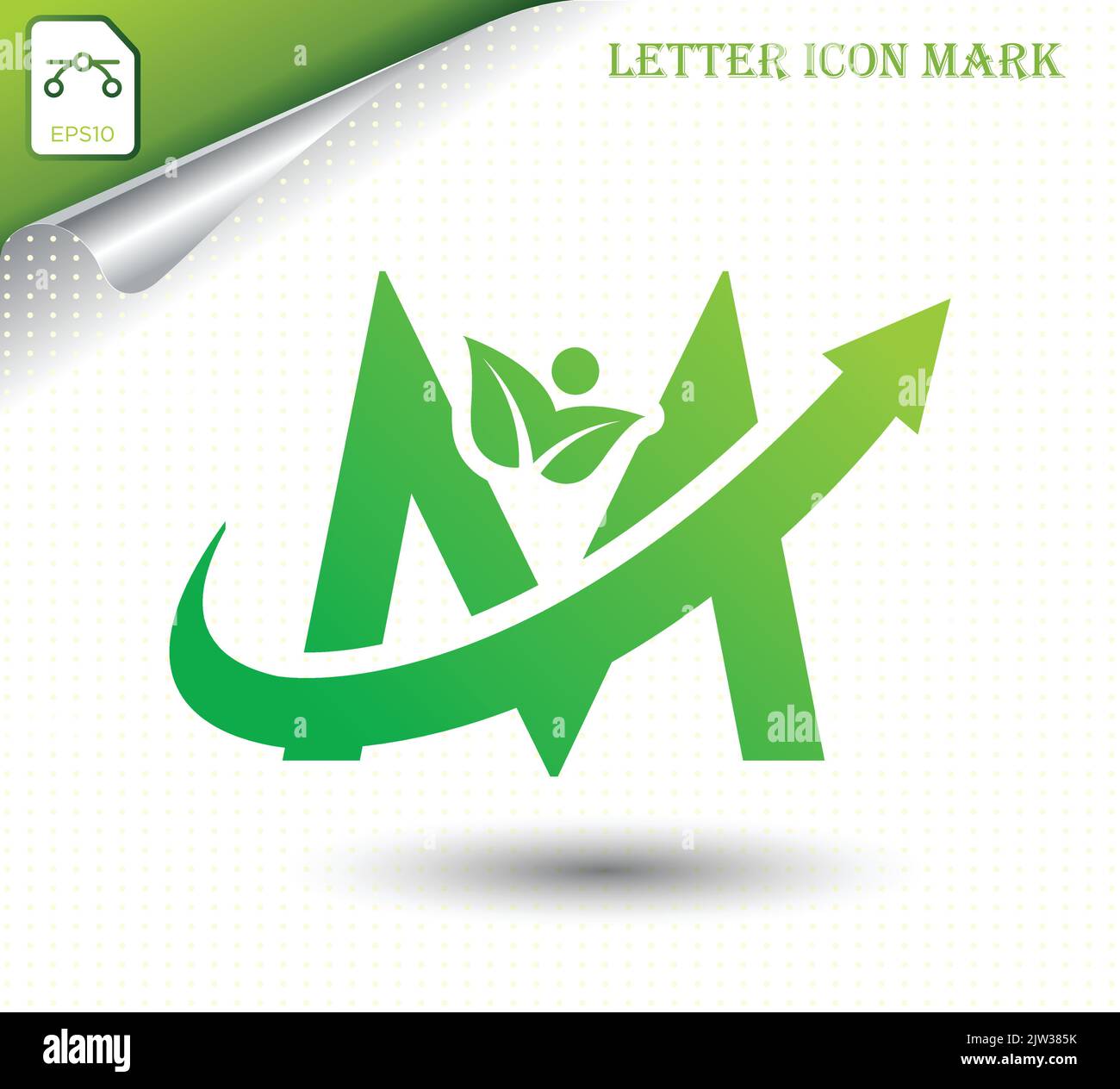 Natural letter M with eco logo design template Stock Vector Image & Art ...