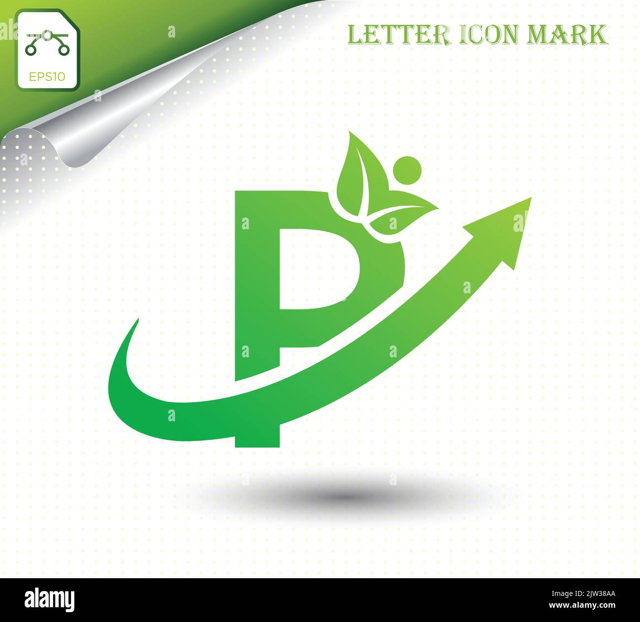 Natural letter P with eco logo design template Stock Vector Image & Art ...