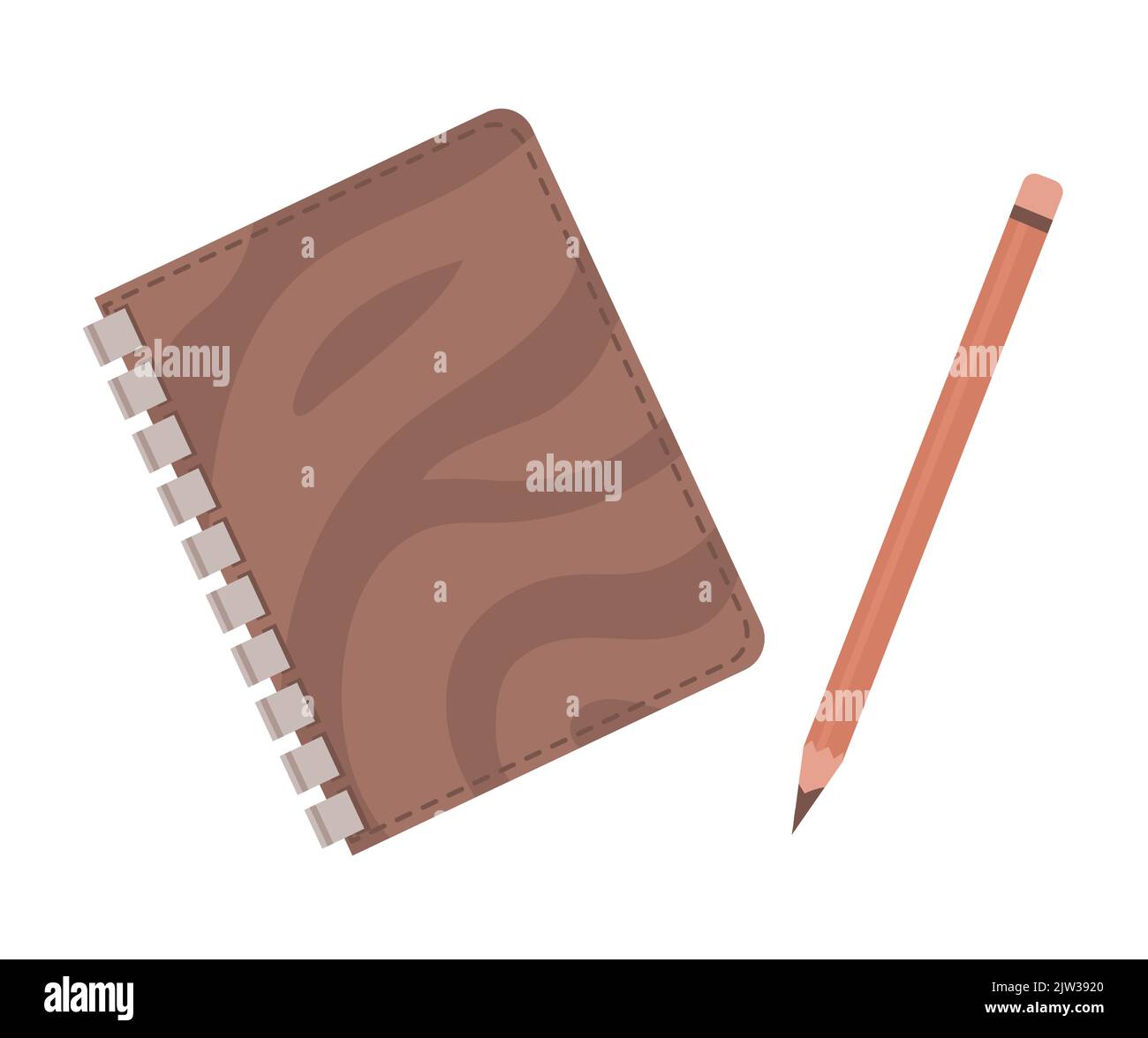 Paper brown sketchbook for drawing and pencil. Hobby and creativity ...