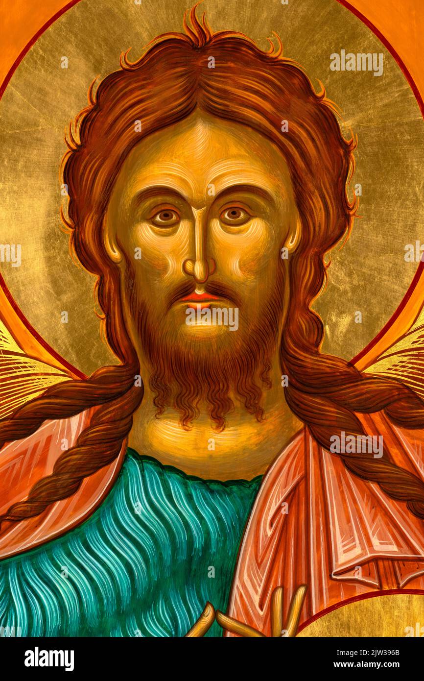 Face of christian saint hi-res stock photography and images - Alamy