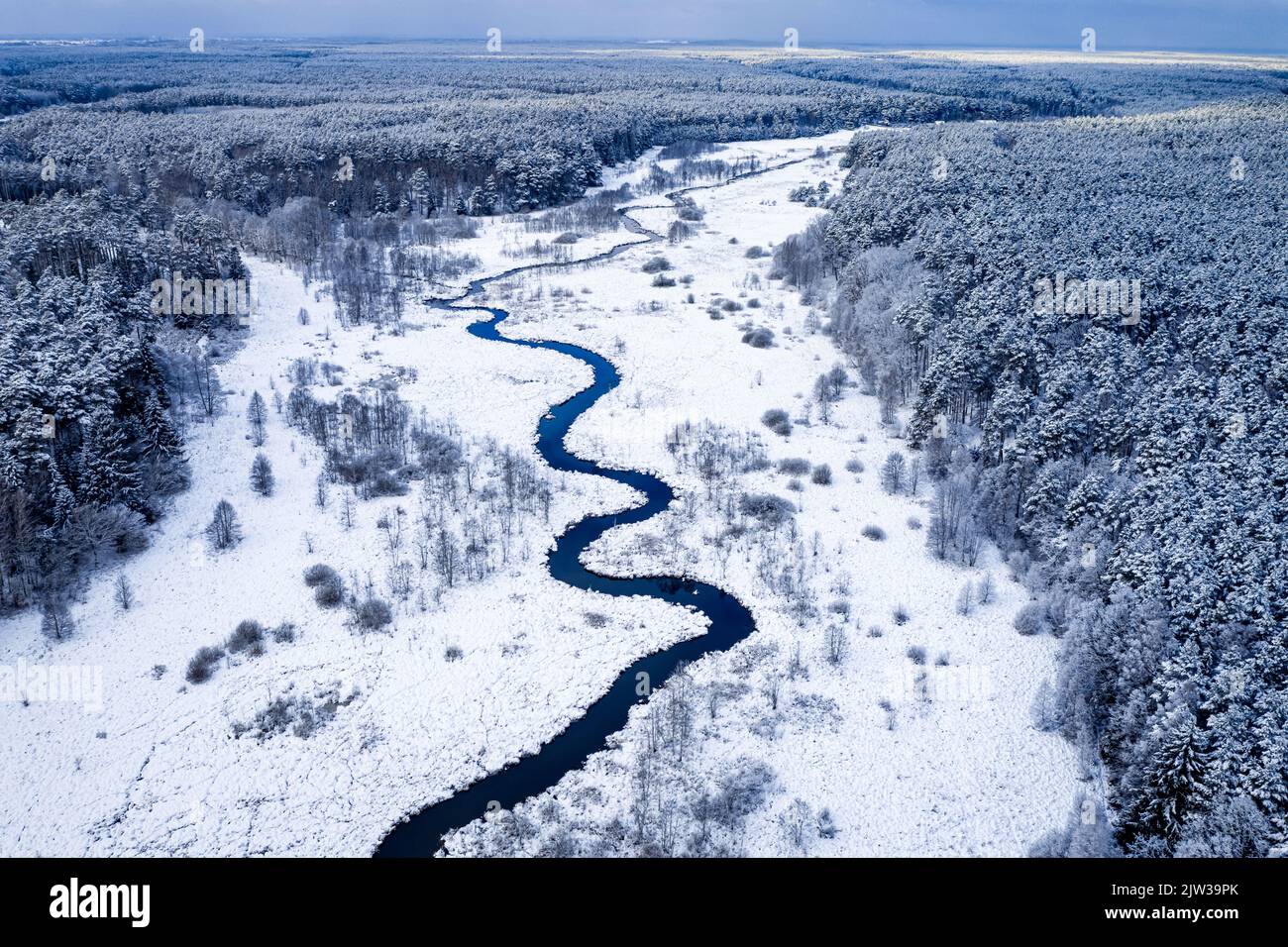 White forest curvy river hi-res stock photography and images - Alamy