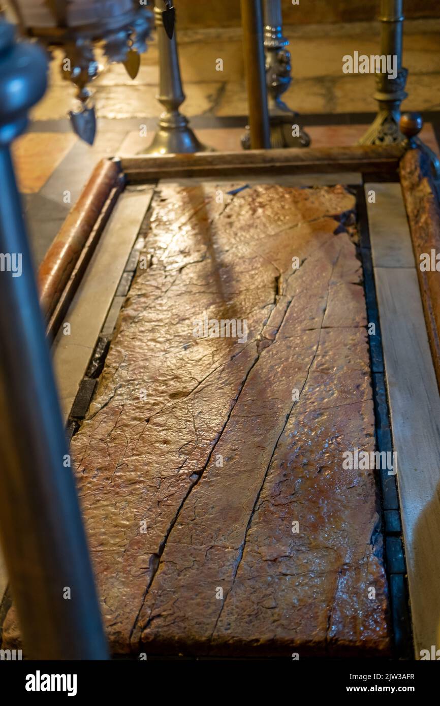 The Stone of Anointing, where Jesus's body is believed by Christinans ...
