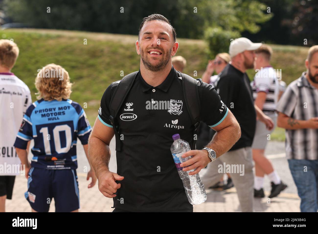 Luke Gale #7 of Hull FC arrives at MKM Stadium, Hull, United Kingdom ...