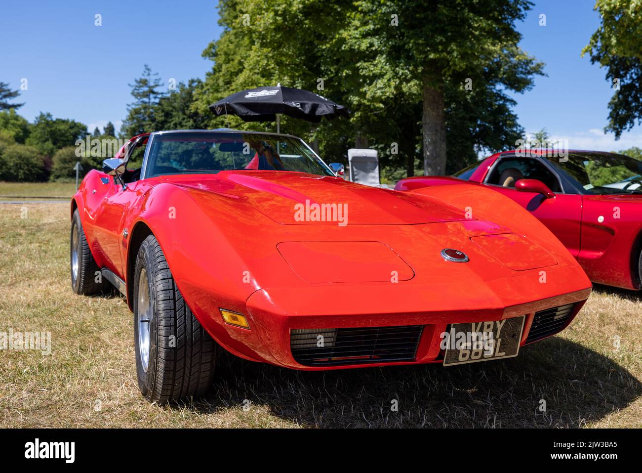 1972 Corvette Stingray coupe with T-top panels removed on display at ...