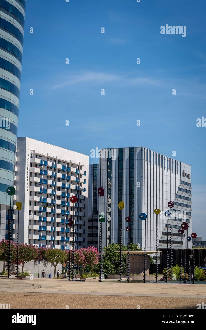 Takis' Bright Trees sculpture, La Defense, a major business district ...