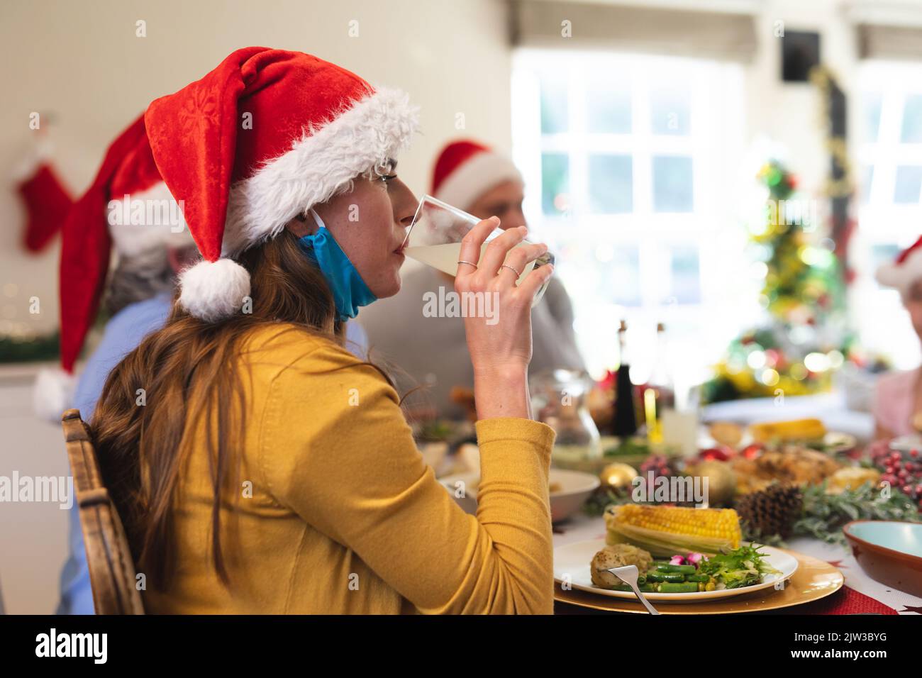 Beautiful woman at dinner party hi-res stock photography and images - Alamy