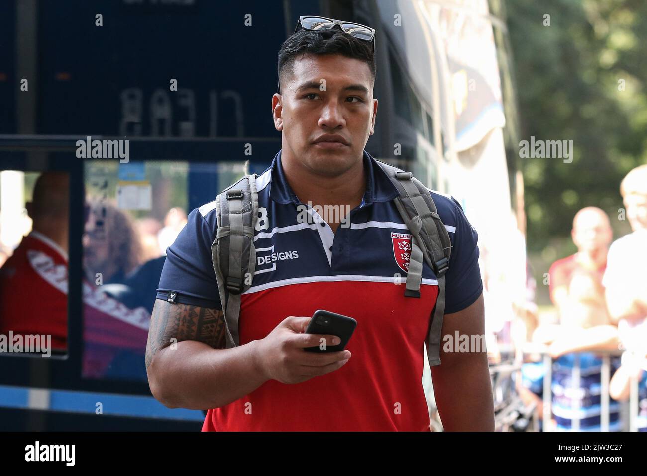 Albert Vete #8 of Hull KR arrives at MKM Stadium, Hull, United Kingdom ...
