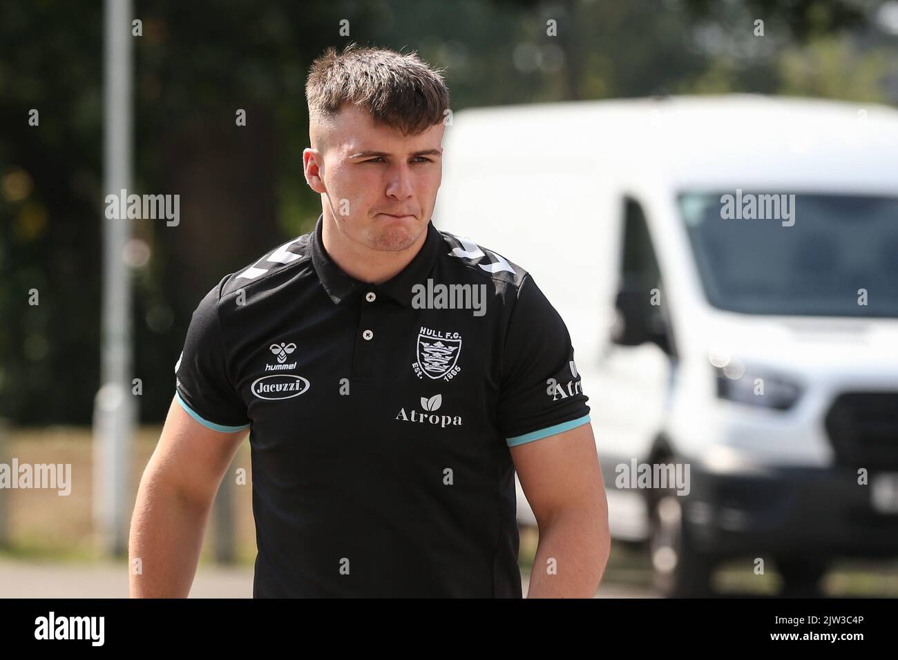Connor Wynne #23 of Hull FC arrives at MKM Stadium, Hull, United ...