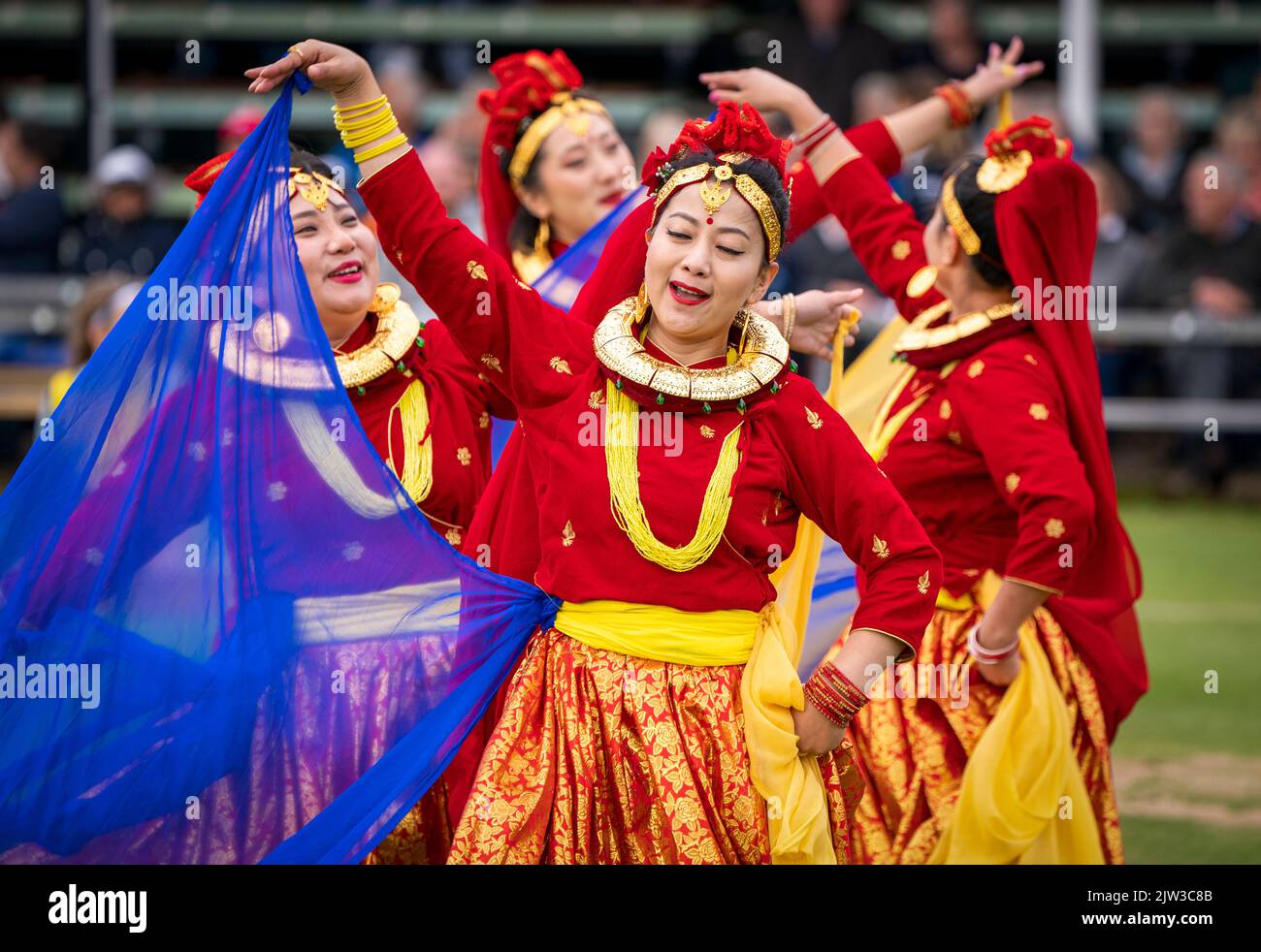 Nepalese dancers perform during the Braemar Royal Highland Gathering at ...