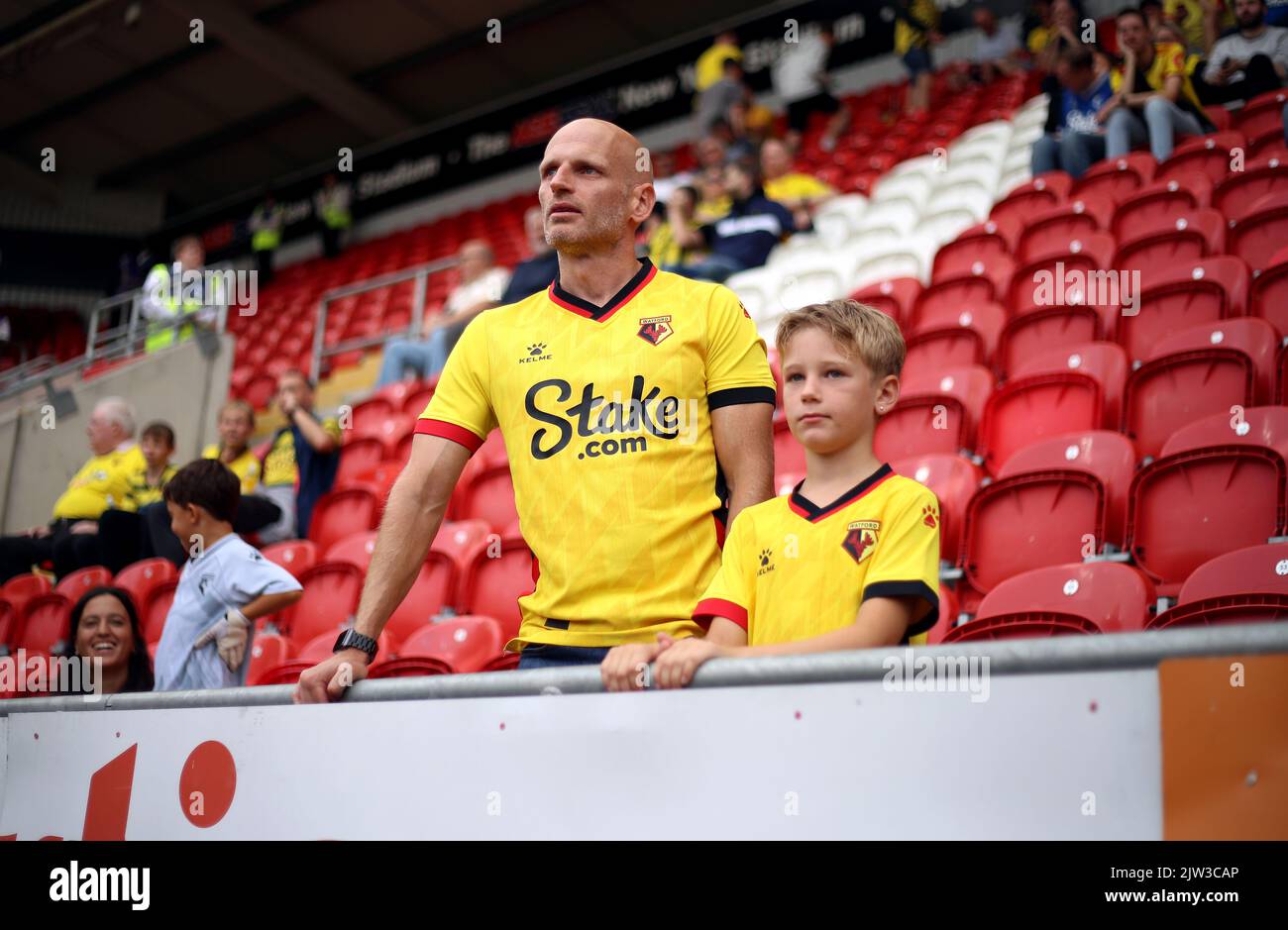 Watford fans in the stands during the Sky Bet Championship match at the ...