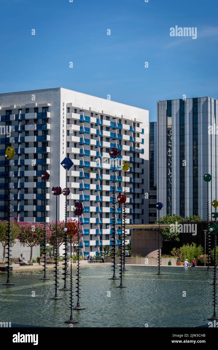 Takis' Bright Trees sculpture, La Defense, a major business district ...