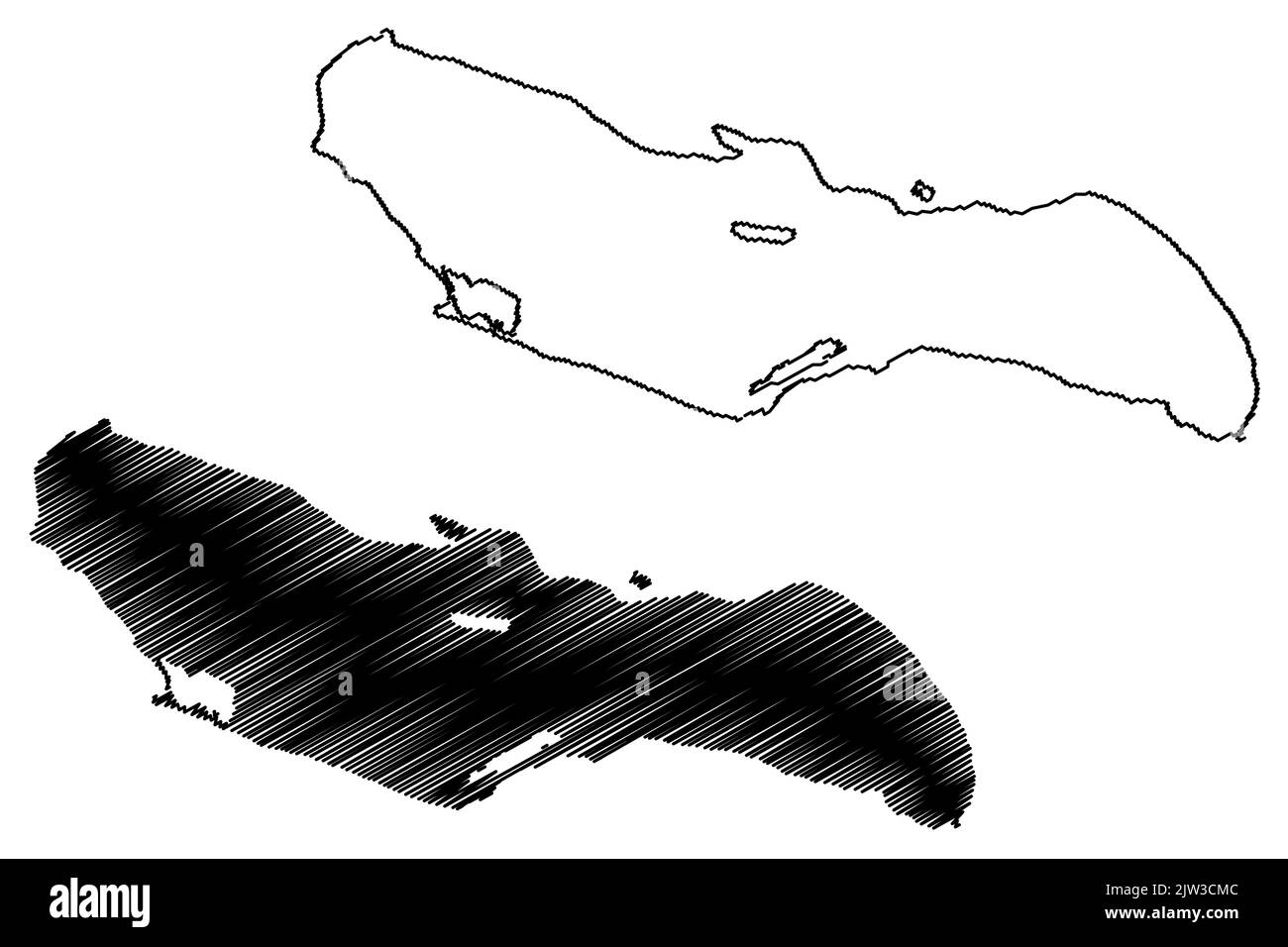 Saona island (Dominican Republic, Cenrtal America, Caribbean islands) map vector illustration ...