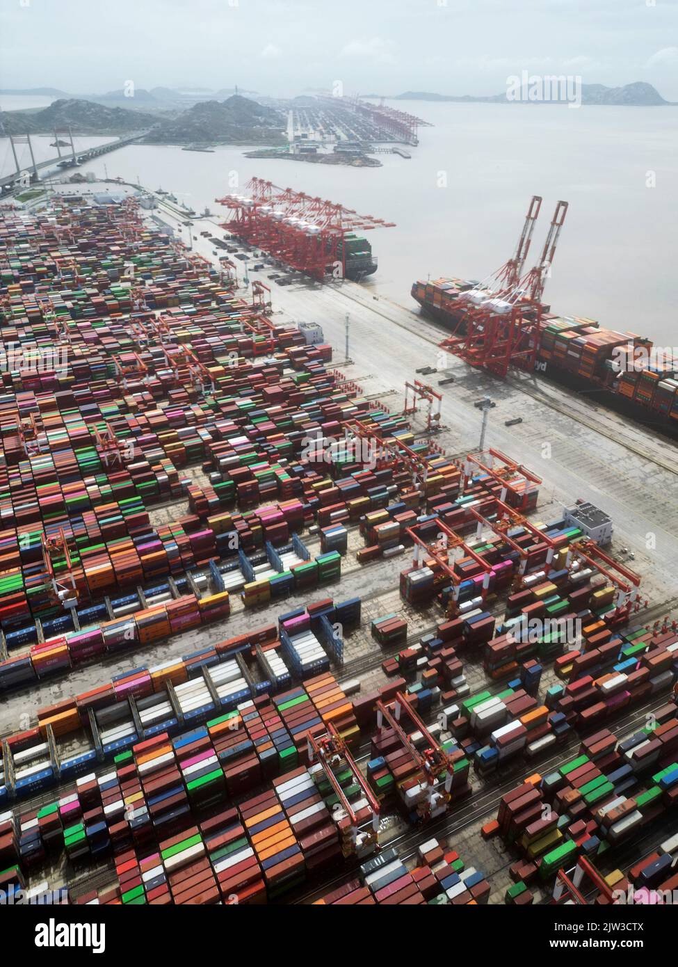 SHANGHAI, CHINA - SEPTEMBER 3, 2022 - Multiple container ships perform ...