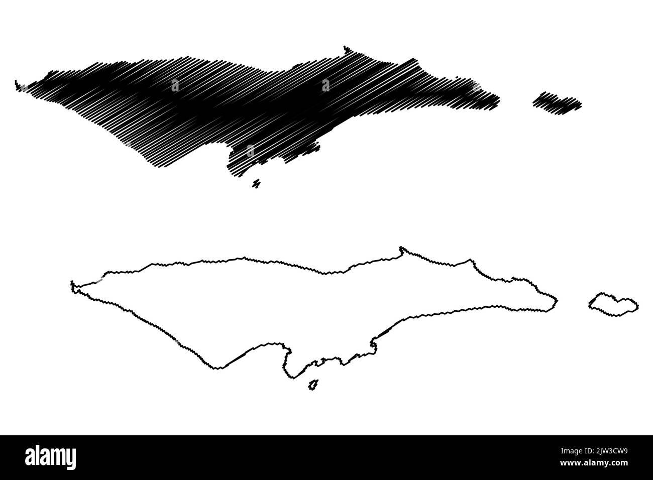 Samana Cay island (Commonwealth of The Bahamas, Cenrtal America, Caribbean islands) map vector ...