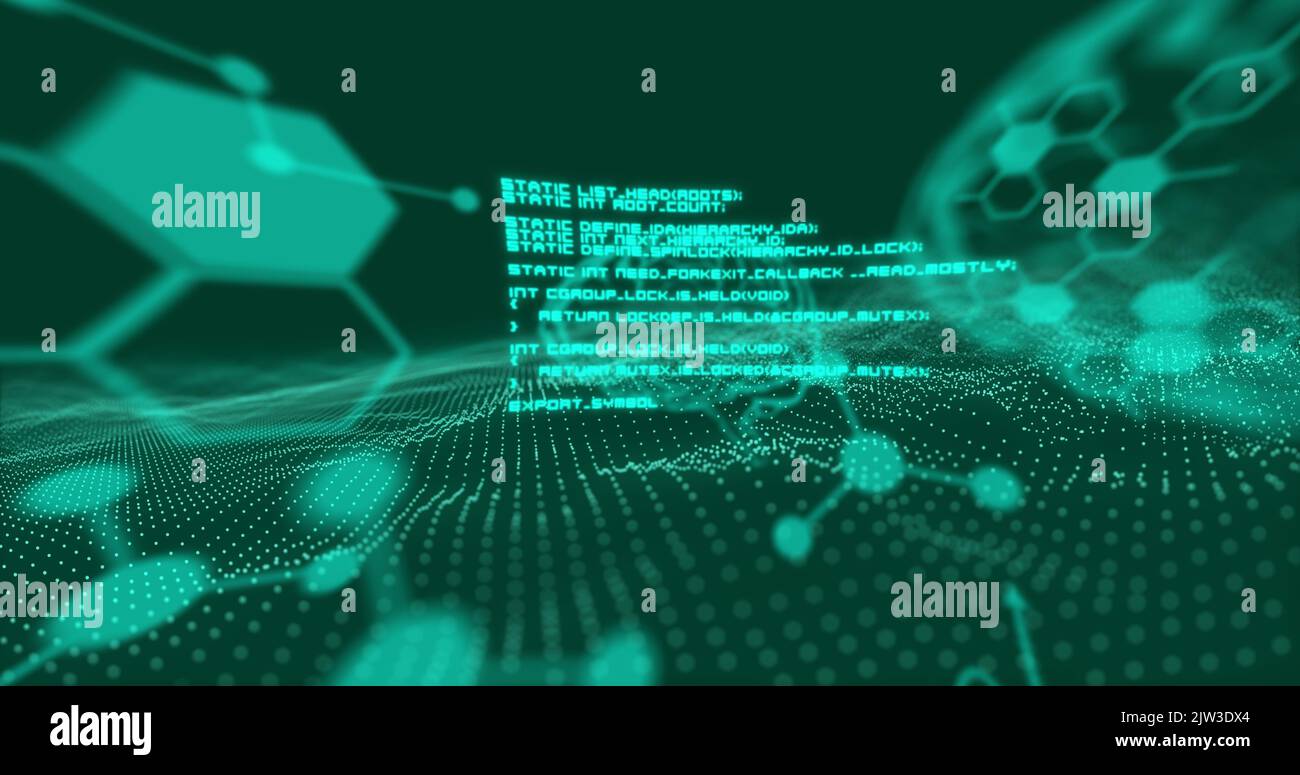 Image of data processing and brains on black background Stock Photo - Alamy