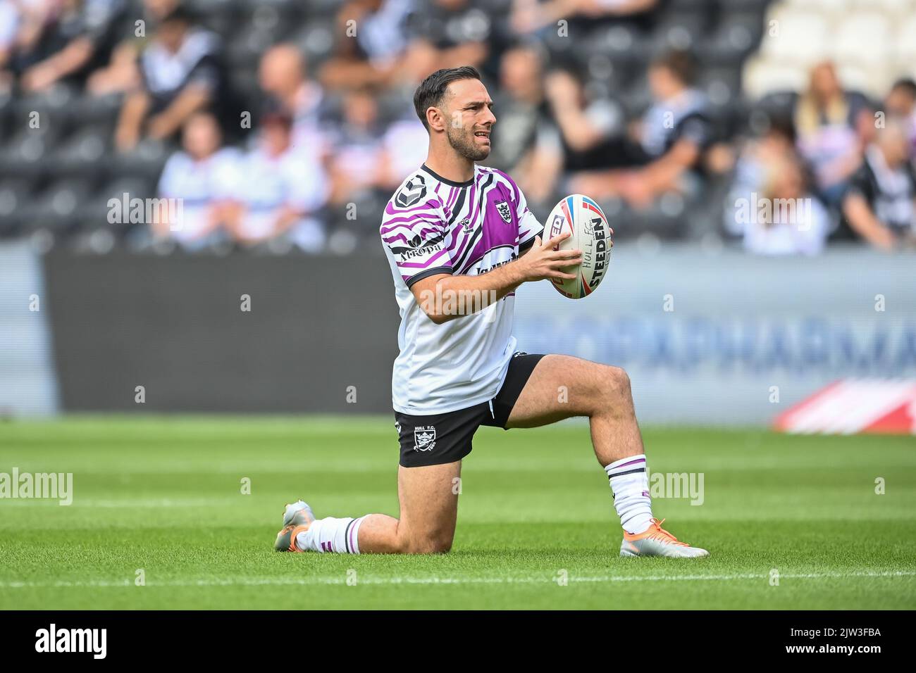 Luke Gale #7 of Hull FC during pre match warm up ahead of the Betfred ...