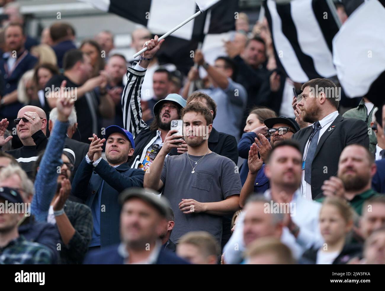 Sam Fender in the stands during the Premier League match at St. James ...