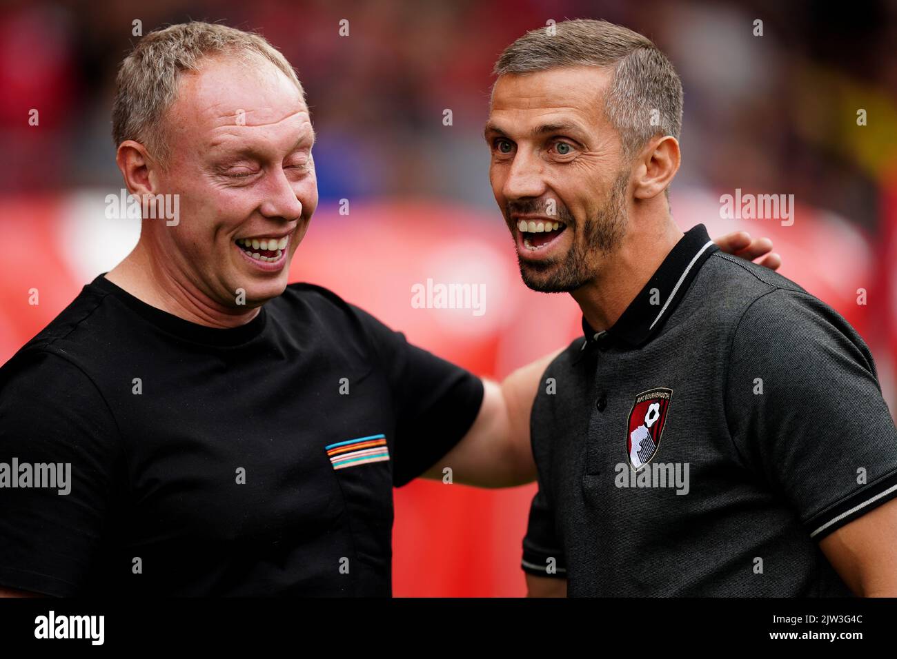 Bournemouth interim head coach Gary O'Neil (right) and Nottingham ...