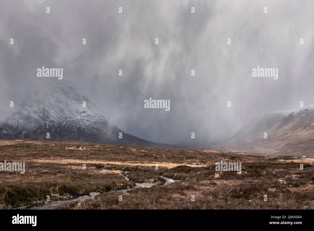Winter landscape image of Stob Dearg Buachaille Etive Mor viewed from ...