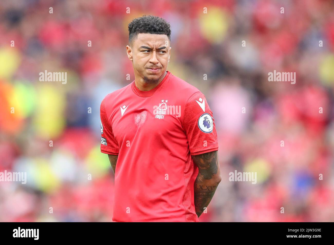 Jesse Lingard #11 of Nottingham Forest before the Premier League match ...
