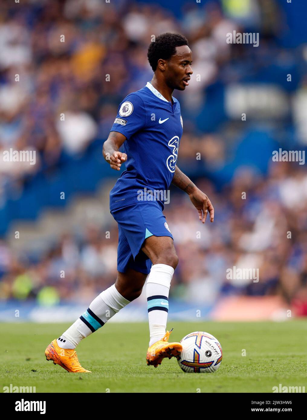 Chelsea’s Raheem Sterling during the Premier League match at Stamford ...