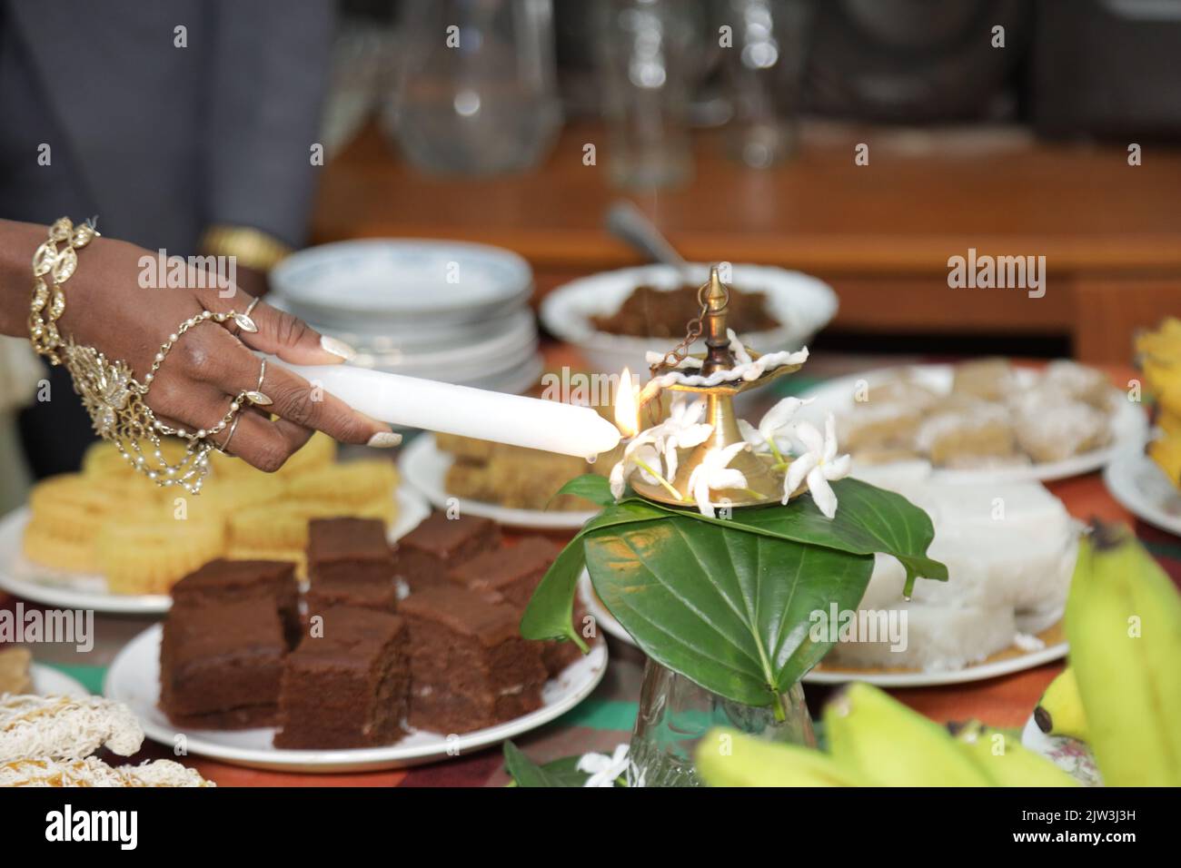 brass oil lamp on function Stock Photo - Alamy