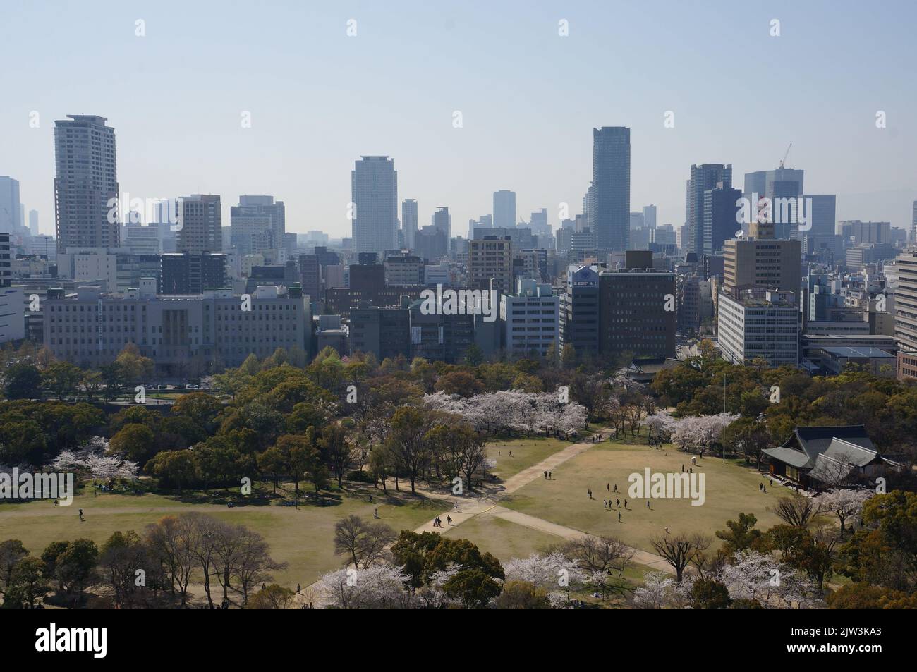Aerial view osaka castle park hi-res stock photography and images - Alamy