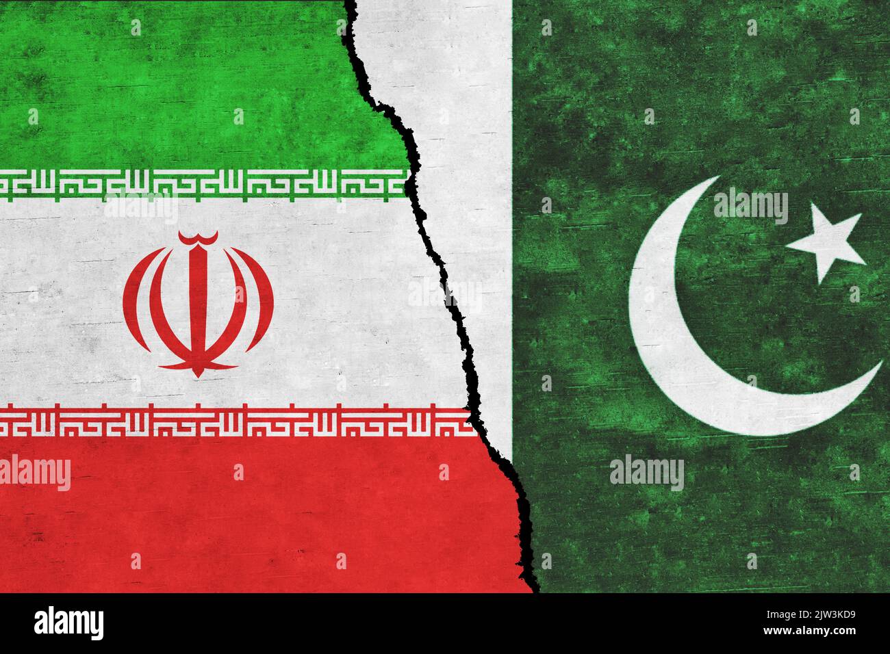 Iran and Pakistan flags together. Pakistan and Iran relations. Iran vs ...