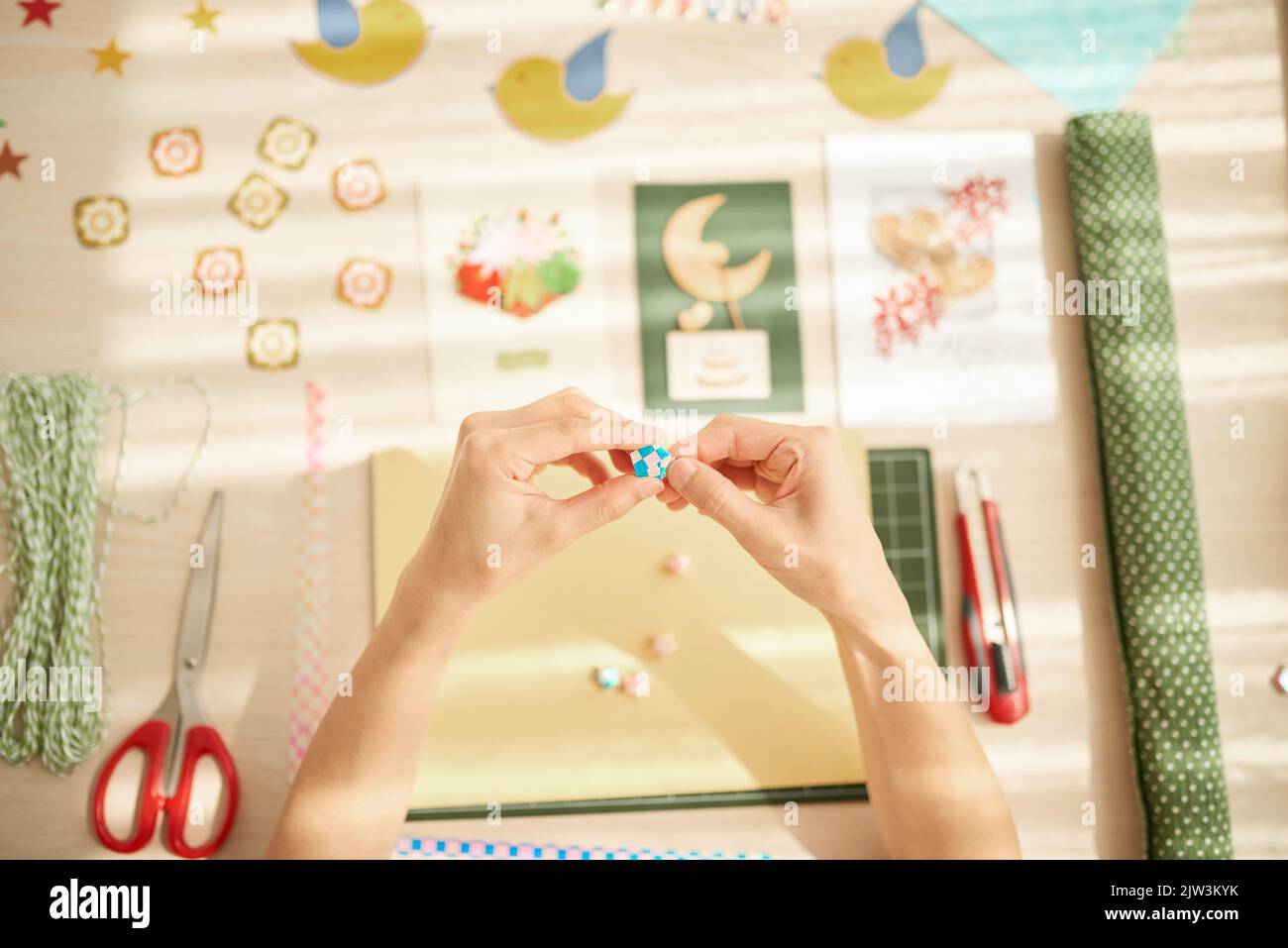 Woman making cards craft hi-res stock photography and images - Alamy