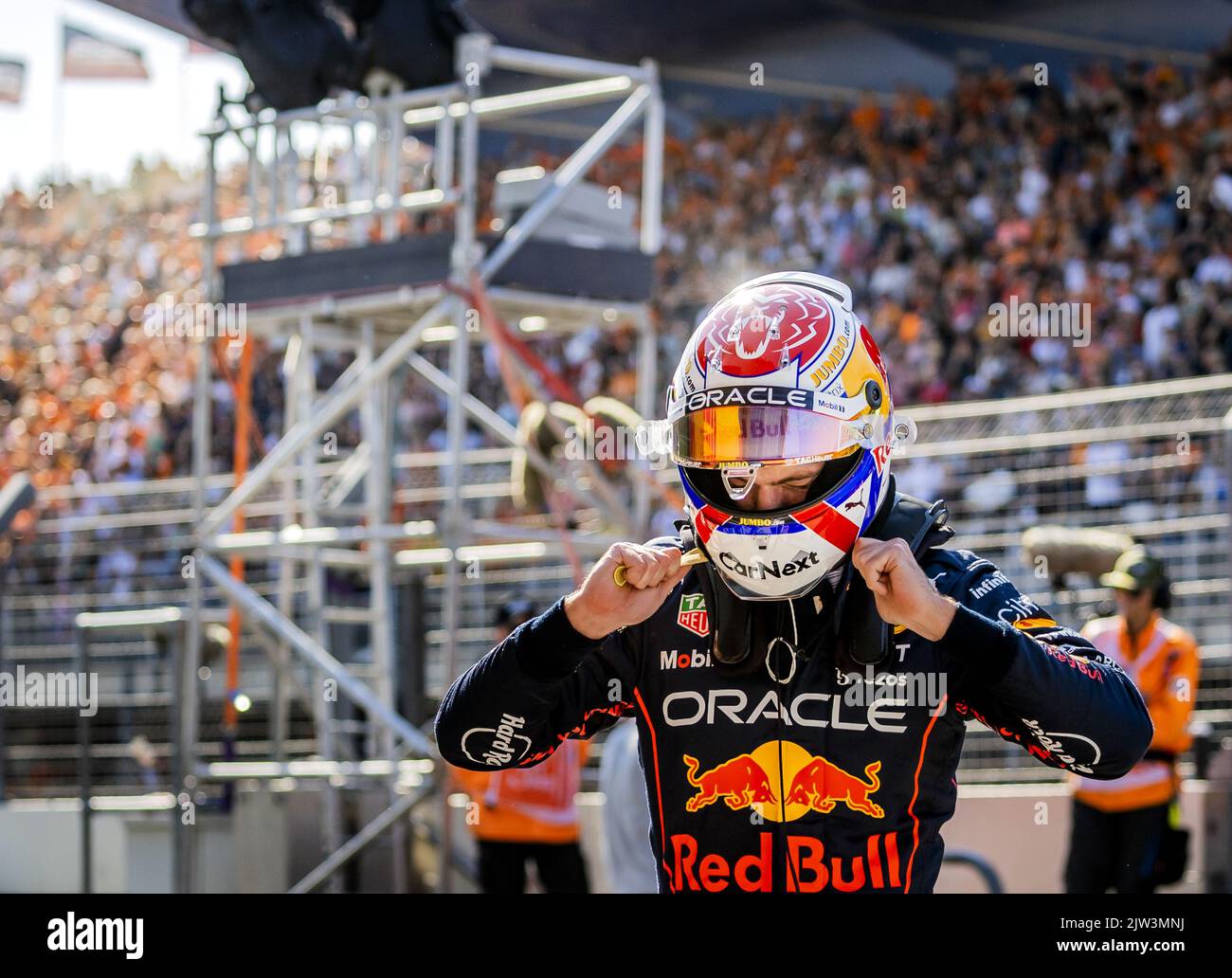 ZANDVOORT - Max Verstappen (Oracle Red Bull Racing) after qualifying ahead of the F1 Grand Prix ...