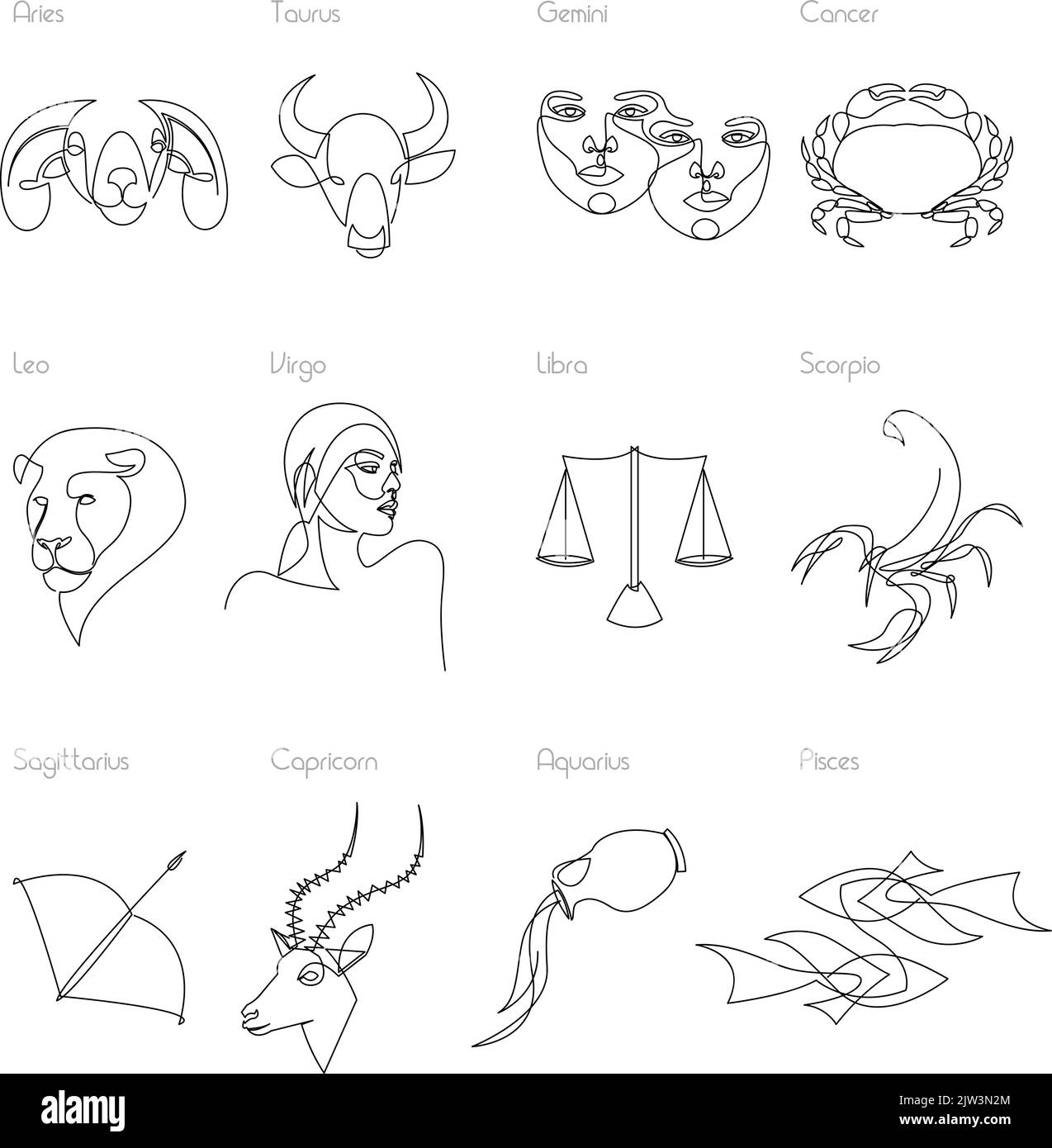 Hand zodiac signs constellation Cut Out Stock Images & Pictures - Alamy