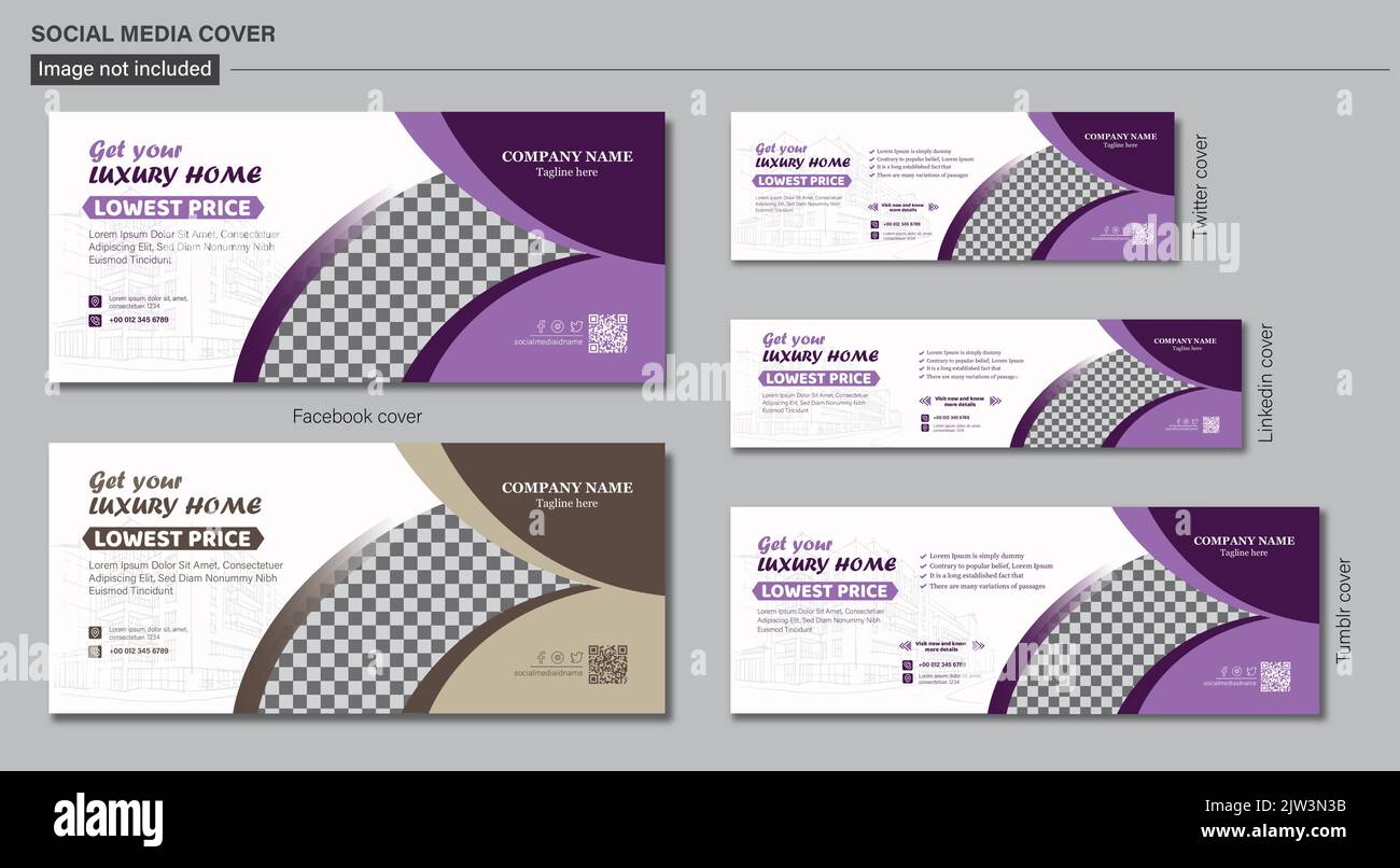 Real estate social media cover template design, housing, and home ...