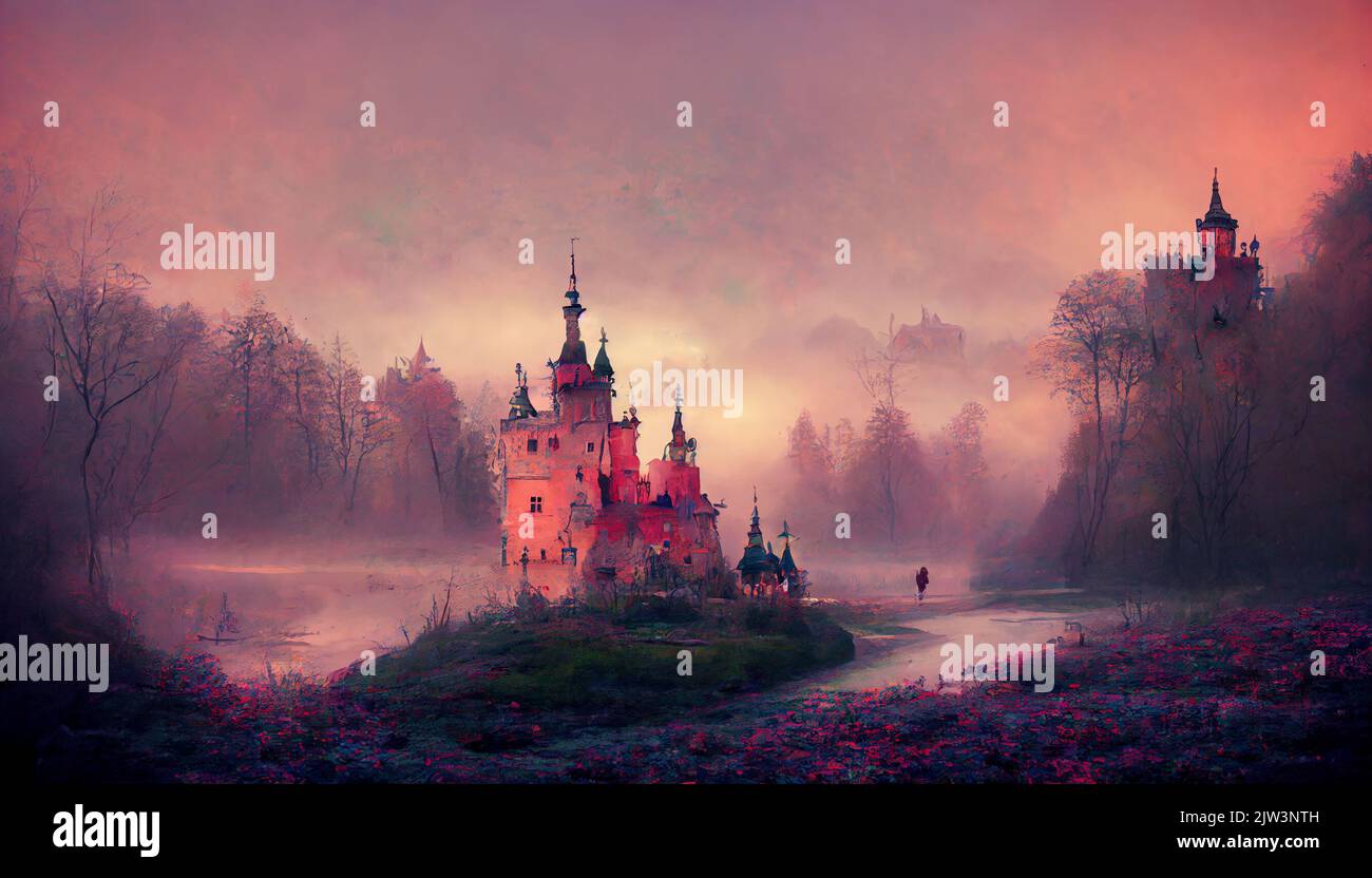 Fairytale Castle Tower Dreamland Fantasy Magical Fairy Tale Dream Misty ...