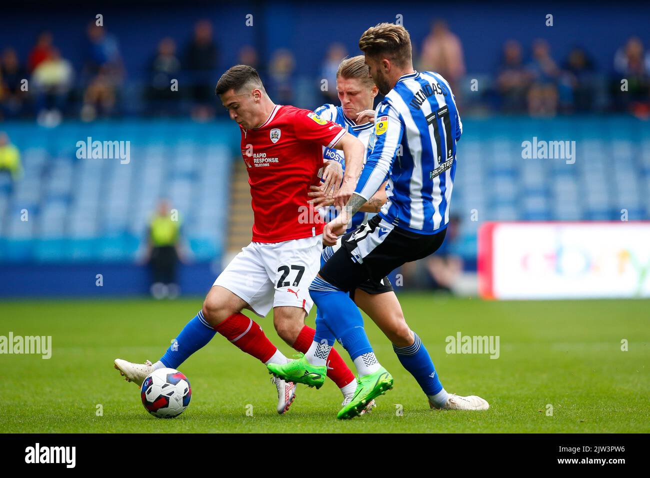 Josh Windass #11 of Sheffield Wednesday and George Byers #14 of ...