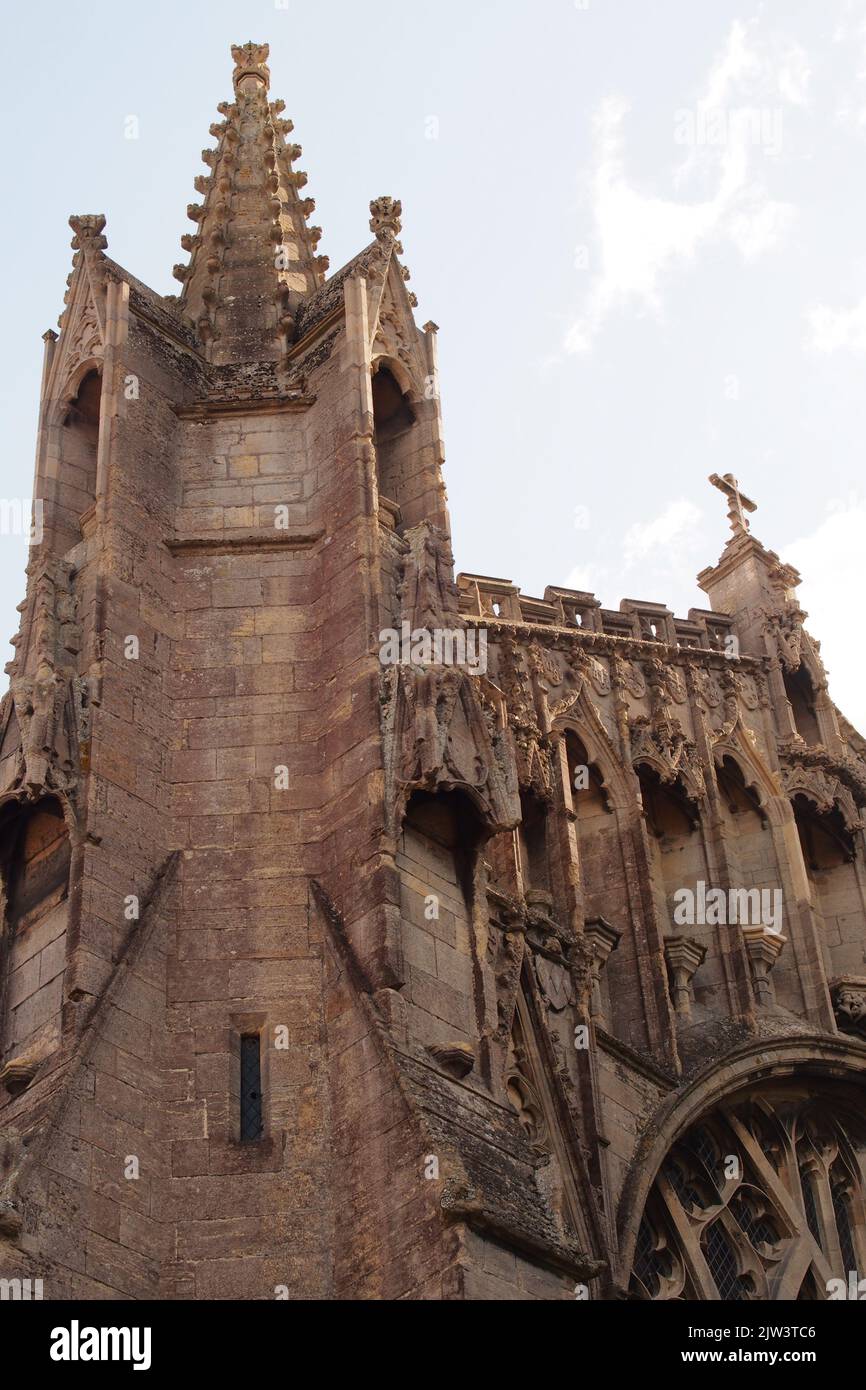 A view showing towers, spires and turrets of Ely cathedral ...