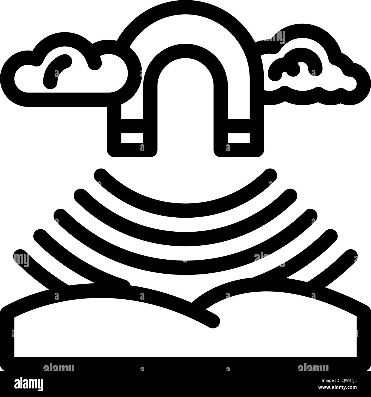 geomagnetic storm line icon vector illustration Stock Vector Image ...