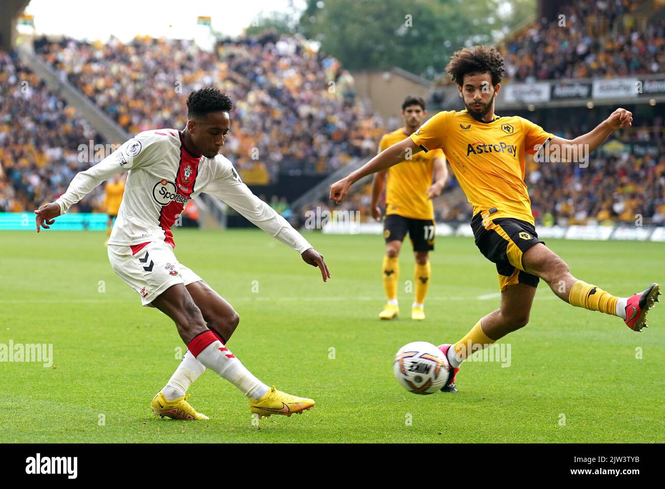 Southampton's Kyle Walker-Peters (left) shoots towards goal during the ...