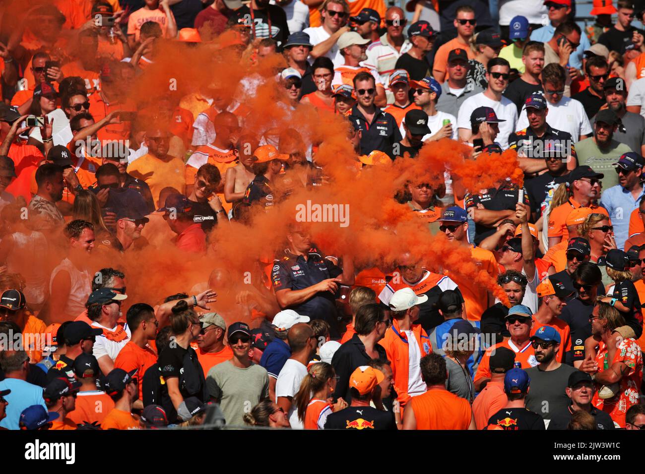 Fans with flares in the granstand. Dutch Grand Prix, Saturday 3rd ...