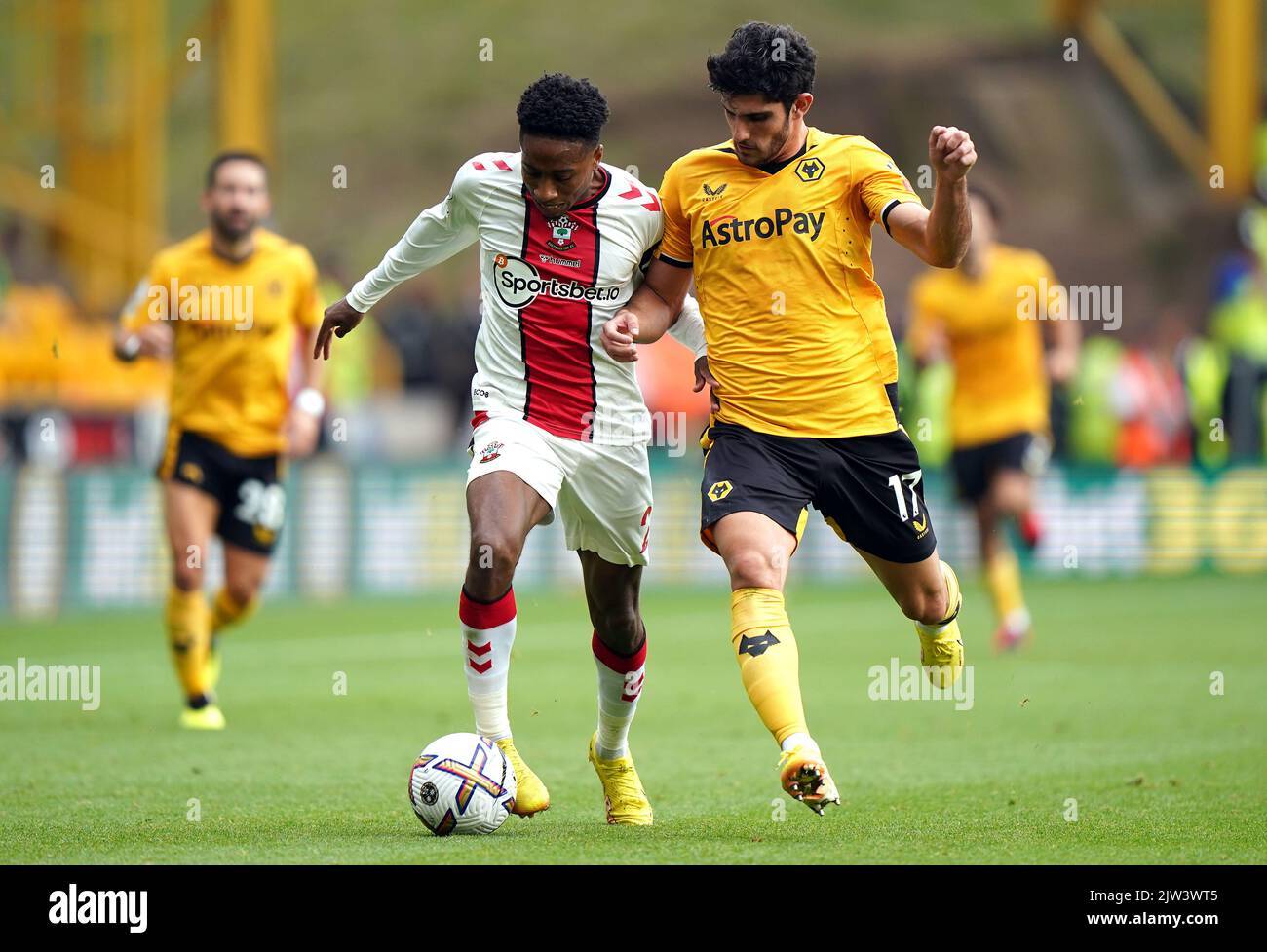 Southampton's Kyle Walker-Peters (left) and Wolverhampton Wanderers ...