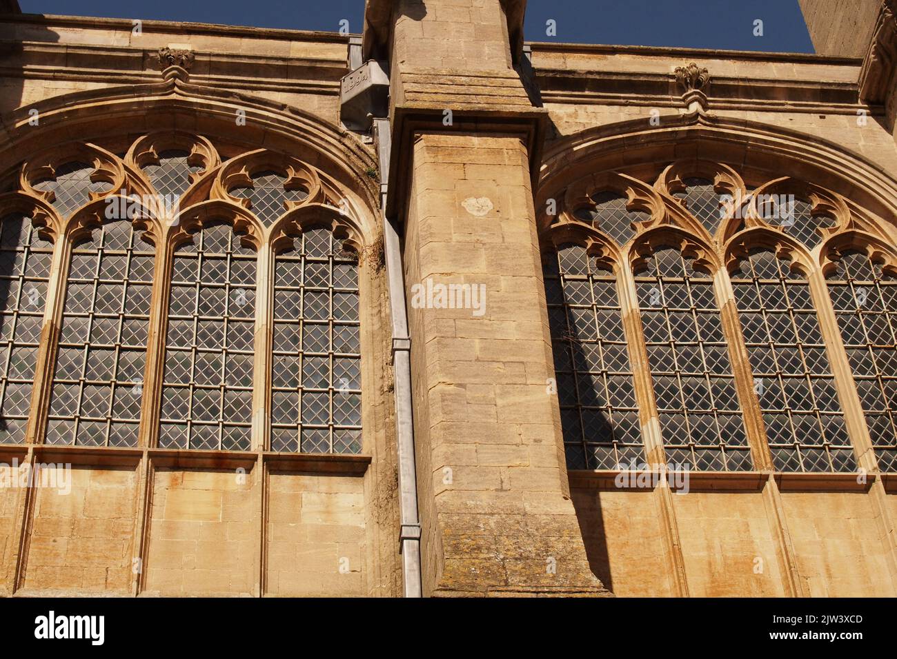 A view of some of the windows of Ely cathedral, Cambridgeshire, England ...