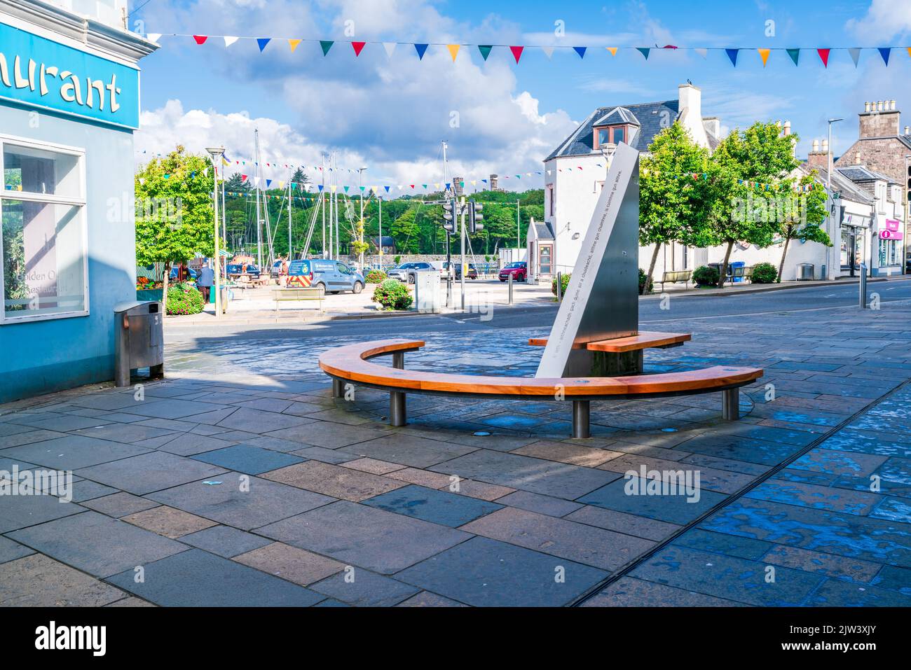 STORNOWAY, ISLE OF LEWIS, SCOTLAND, AUGUST 05, 2022: Street view in ...