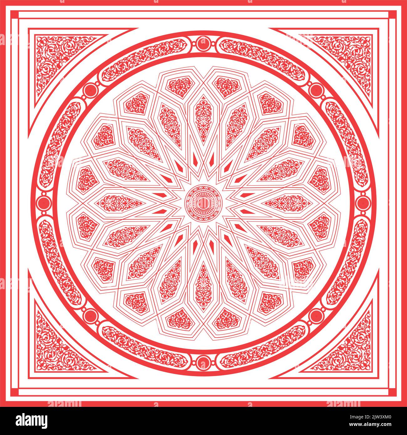 Drawings of decorations and inscriptions on the domes of the Prophet's ...