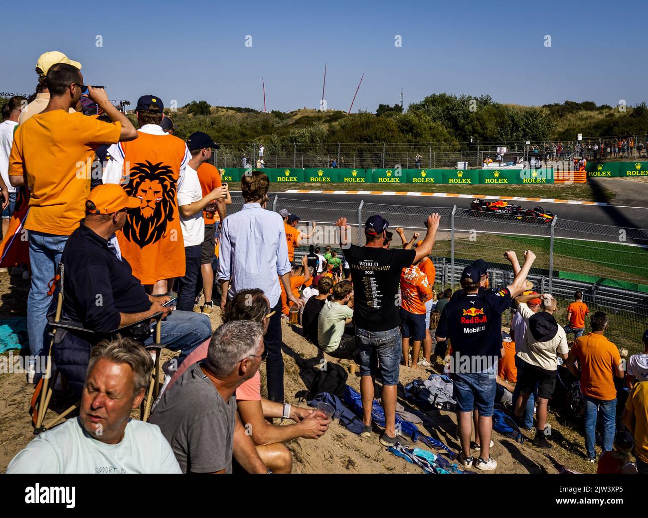 ZANDVOORT - Fans in the stands during qualifying ahead of the F1 Grand ...
