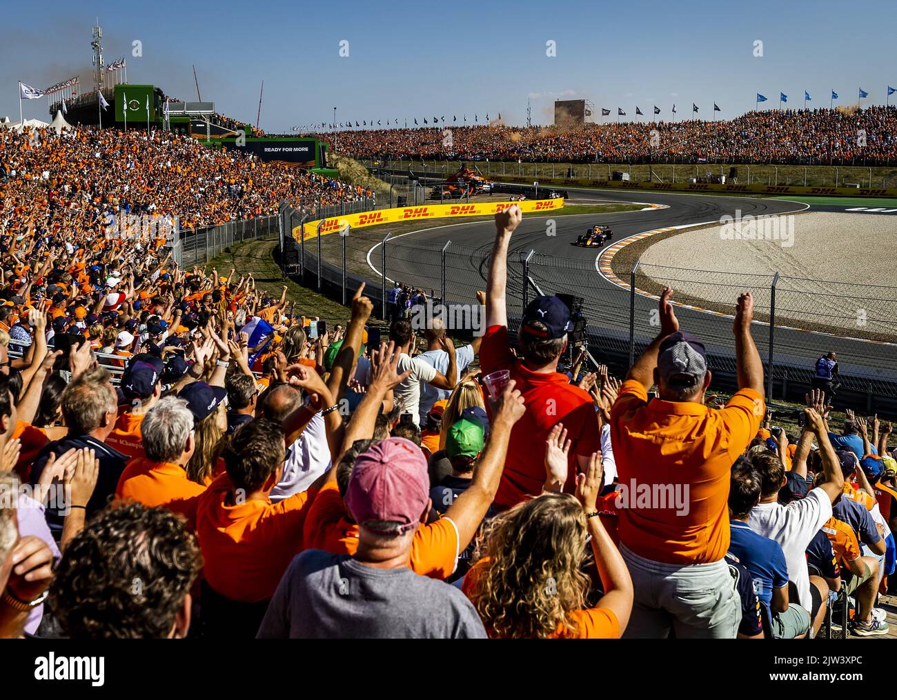 ZANDVOORT - Fans in the stands during qualifying ahead of the F1 Grand ...