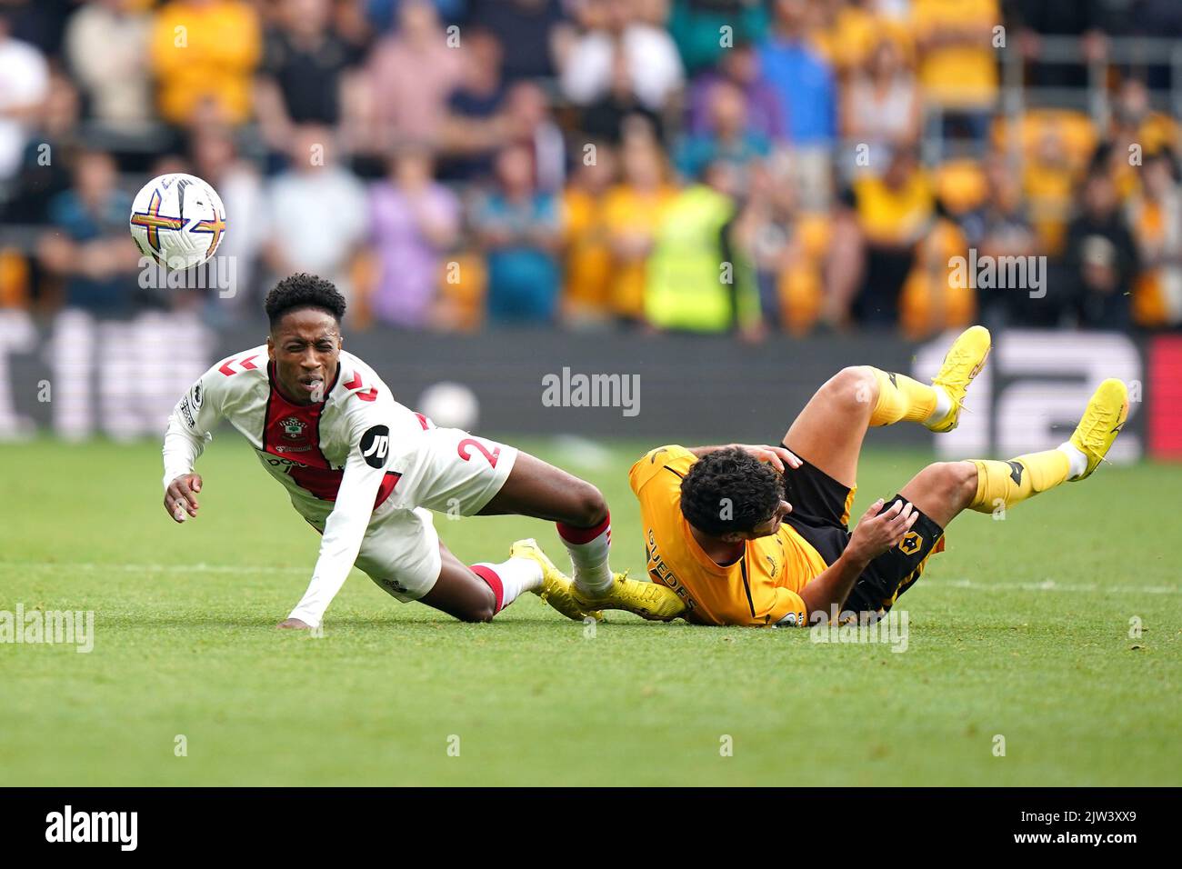 Southampton's Kyle Walker-Peters (left) and Wolverhampton Wanderers ...