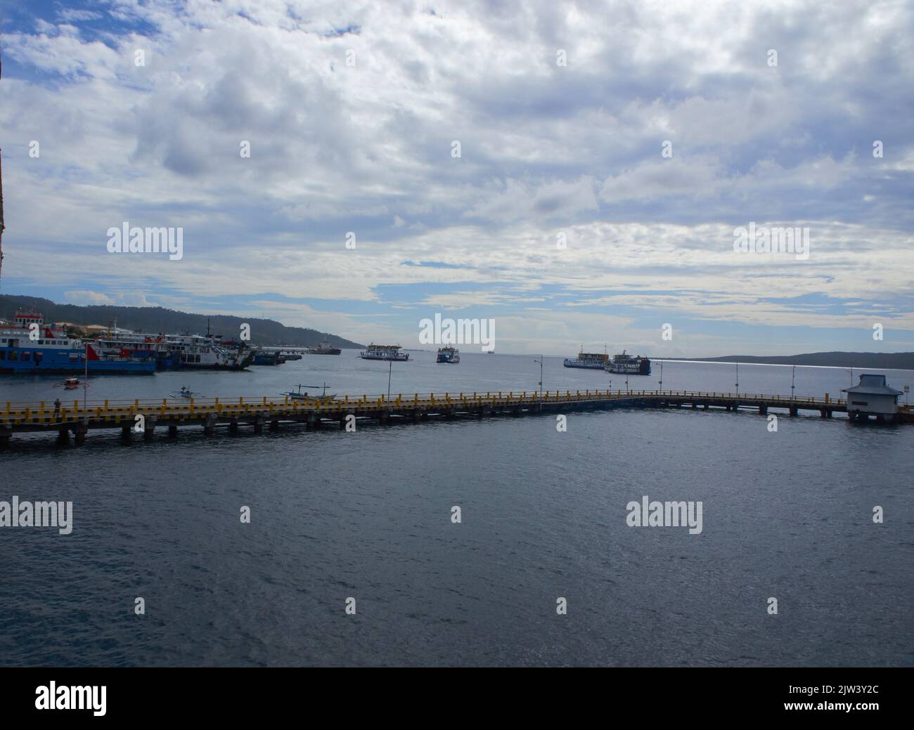 The atmosphere around the port of Ketapang which serves the Bali Strait ...