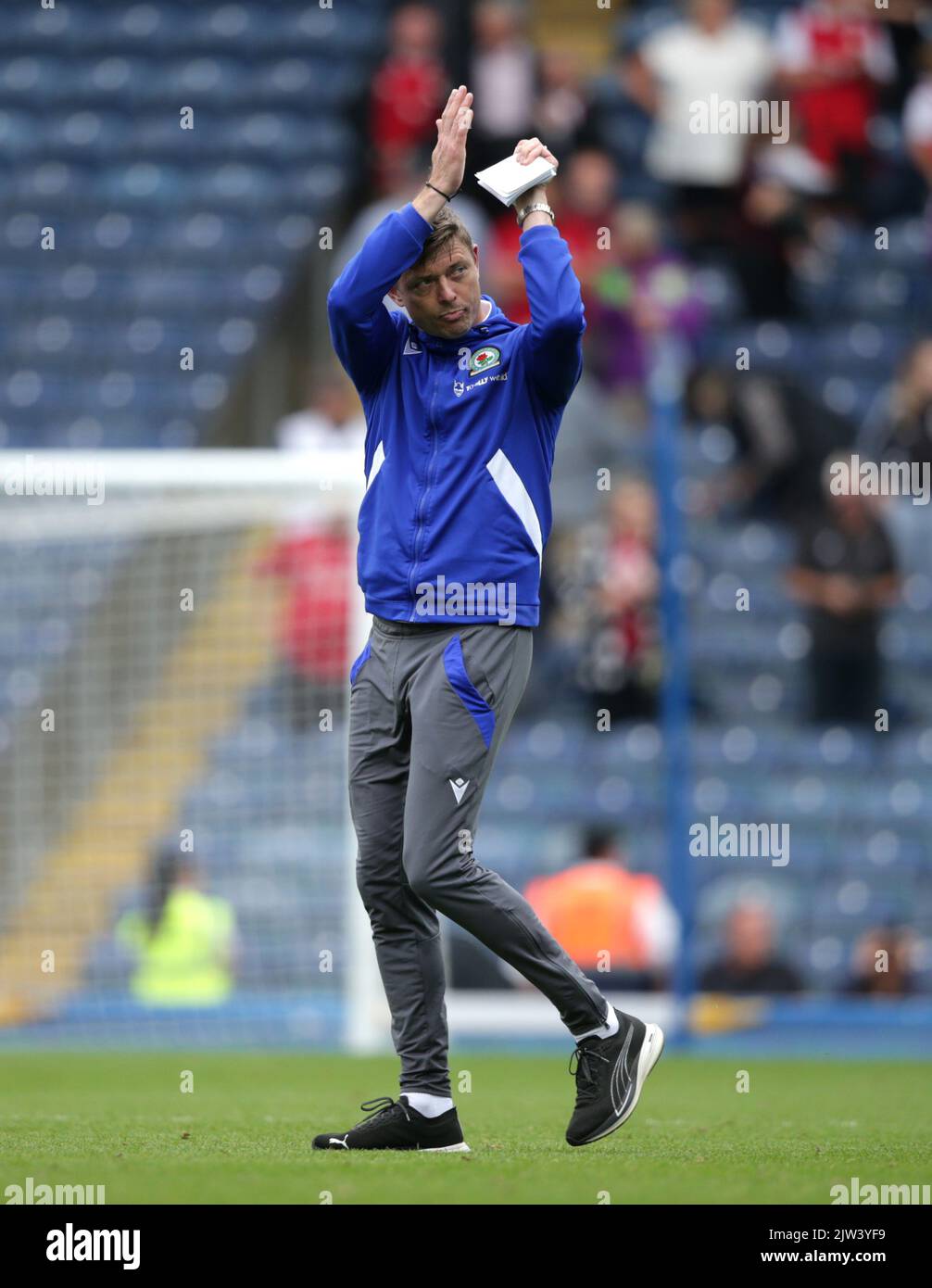 Blackburn Rovers manager Jon Dahl Tomasson applauds the fans following ...