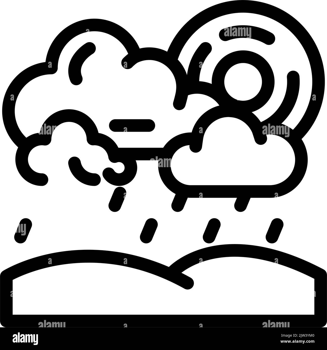 drizzle weather line icon vector illustration Stock Vector Image & Art ...